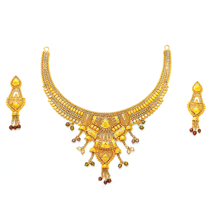 Mellora Gold Necklace Set | kasturidiamond.com